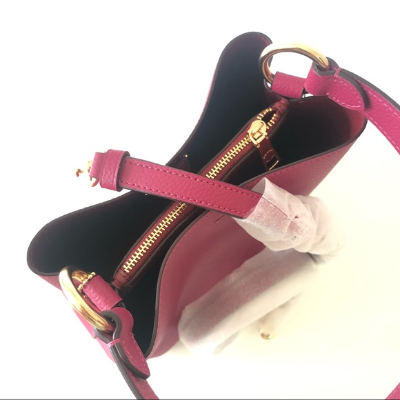 Coach | Bags | Coach Small Town Bucket Bag Berry Violet Leather Purse ...